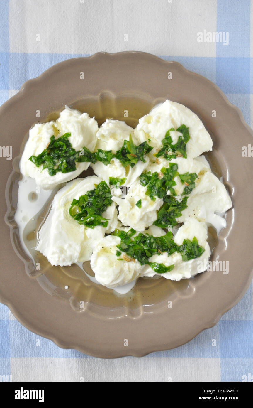 Creamy Italian Burrata Cheese Stock Photo - Alamy