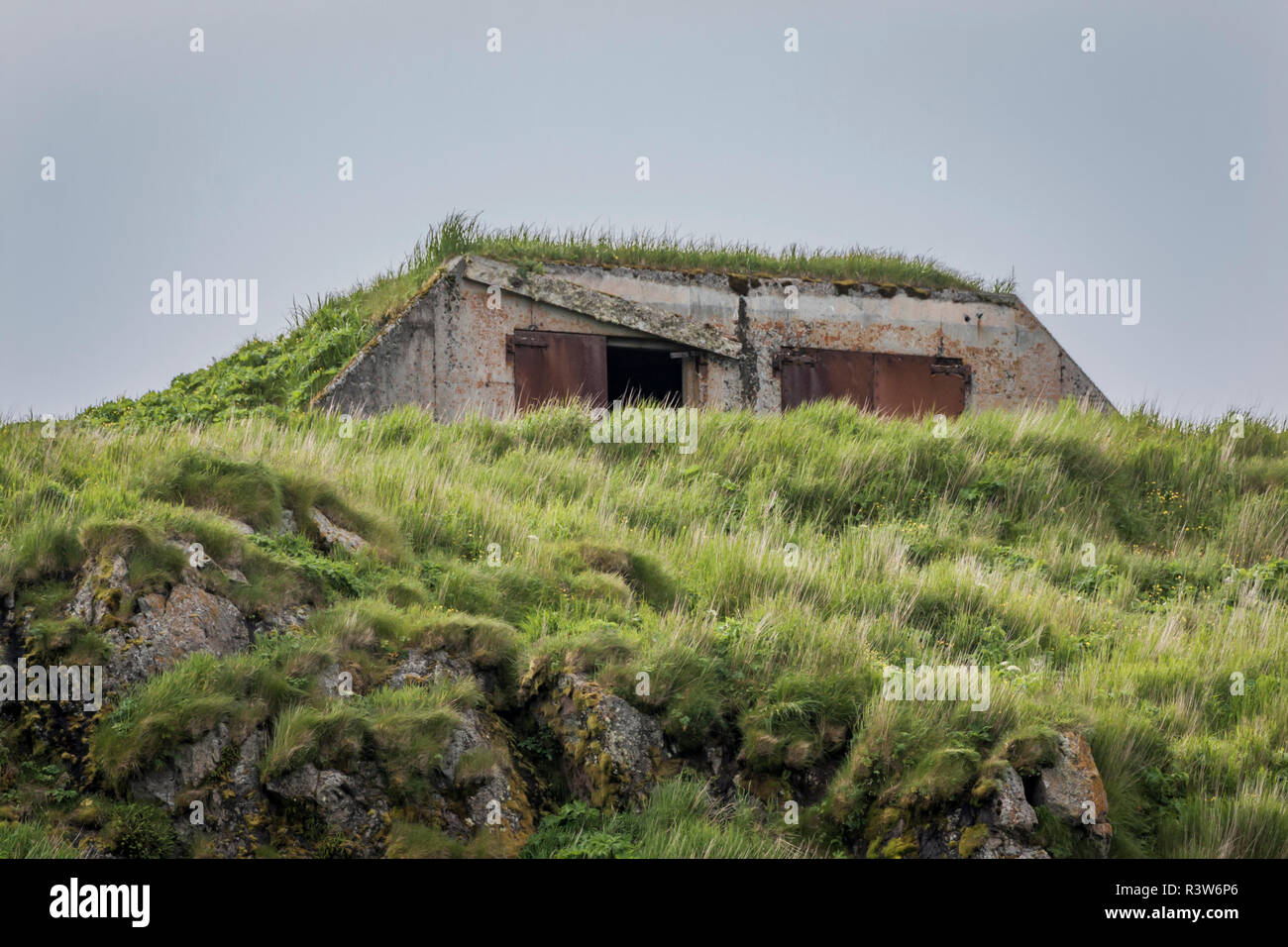 USA, Alaska, Kodiak. Ammunition Bunker. WWII harbor defenses Stock ...