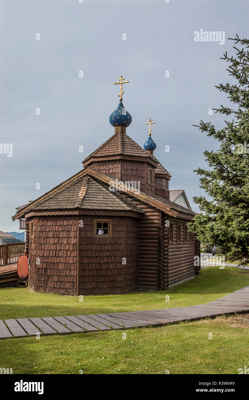 USA, Alaska, Kodiak. St. Herman Orthodox Seminary. Illustration of the ...