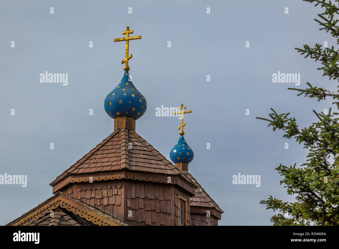 USA, Alaska, Kodiak. St. Herman Orthodox Seminary. Illustration of the ...