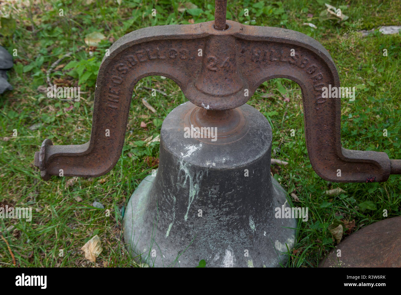 USA, Alaska, Kodiak. Old Broken Bell at Holy Resurrection Russian ...