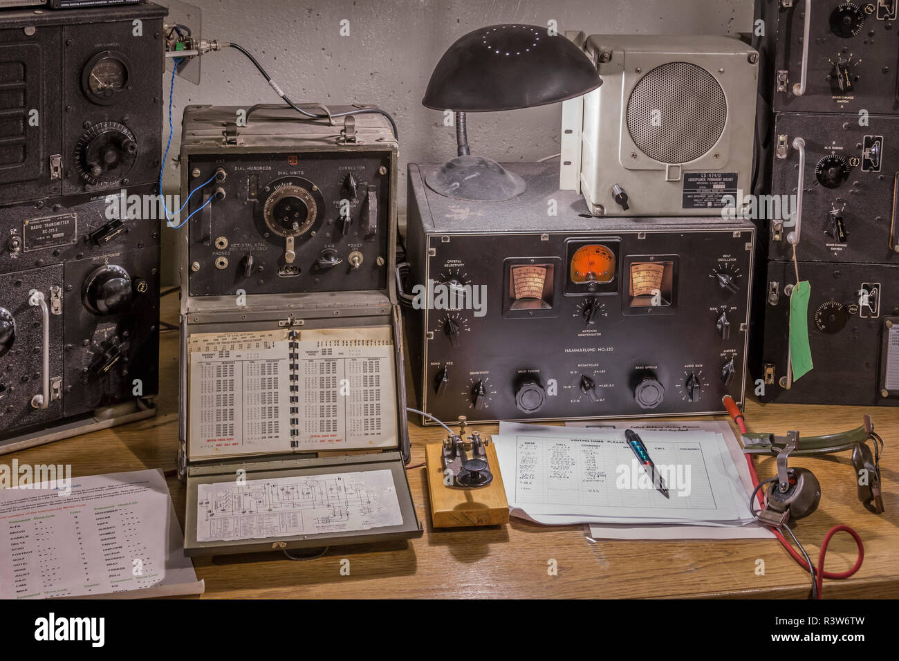 USA, Alaska, Kodiak, Kodiak Military History Museum. WWII Communication ...