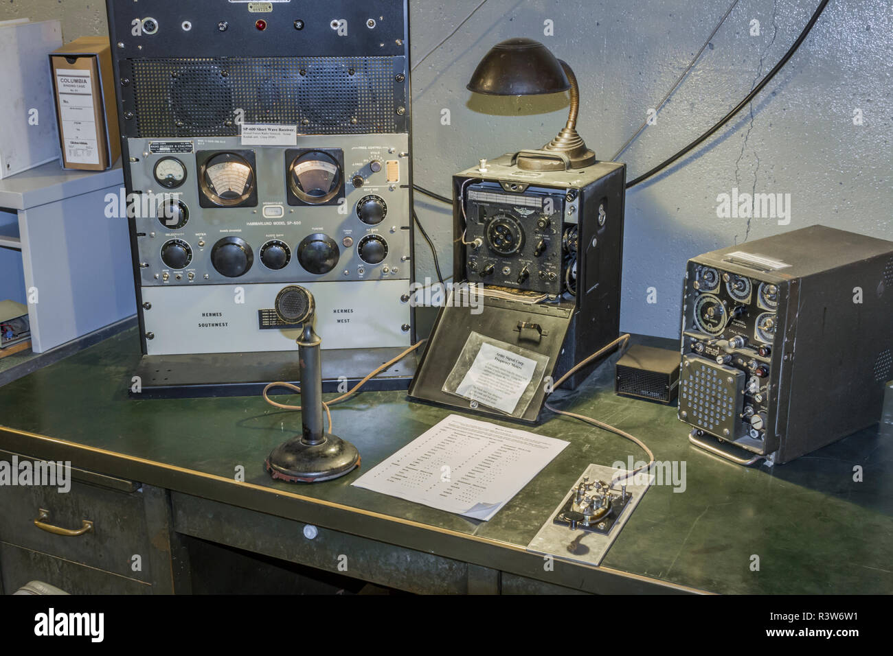 USA, Alaska, Kodiak, Kodiak Military History Museum. WWII Communication ...