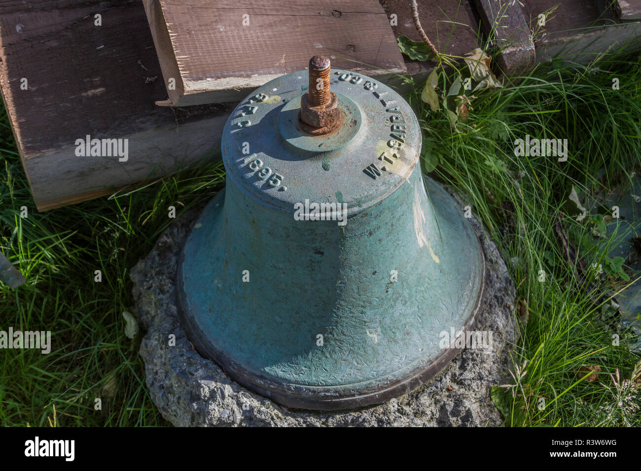 USA, Alaska, Kodiak. Broken Bell at Holy Resurrection Russian Orthodox ...