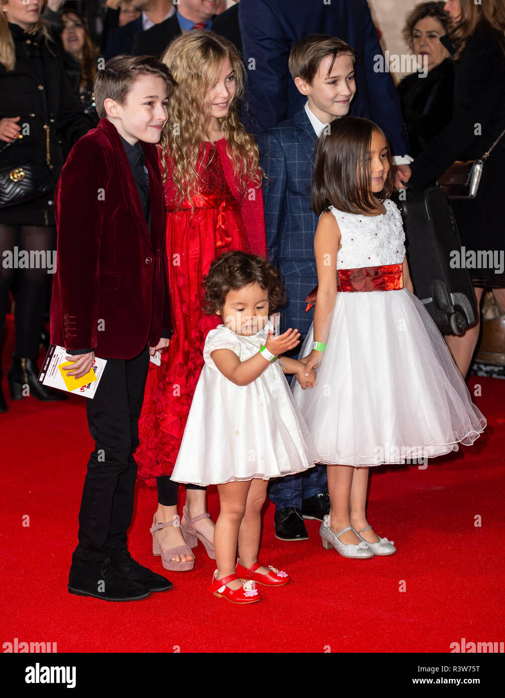 LONDON, ENGLAND - NOVEMBER 21: (back row) Kitty Peterkin, Riley White ...