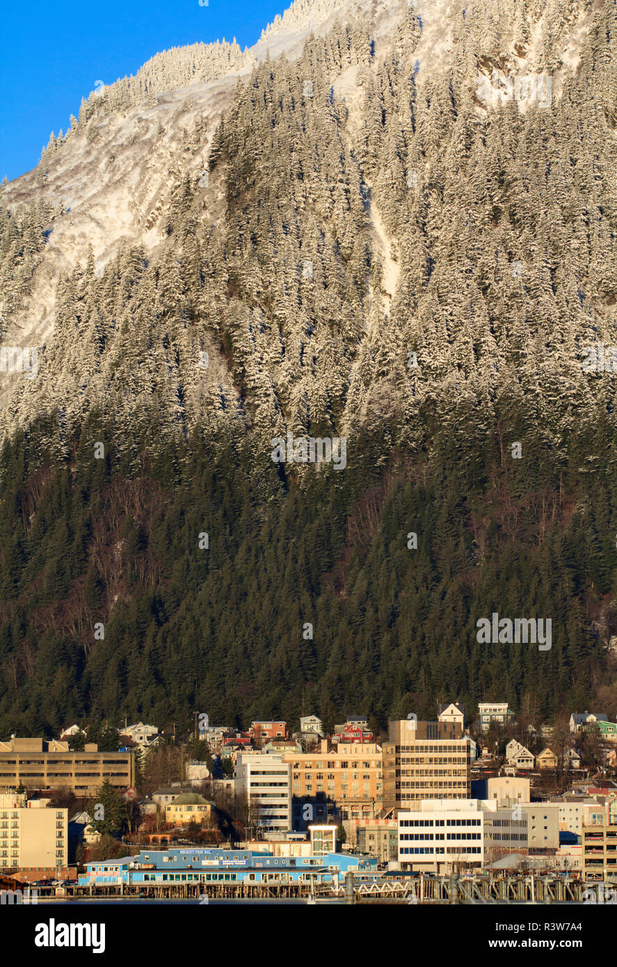 USA, Alaska. View of downtown Juneau from Douglas Island Stock Photo ...