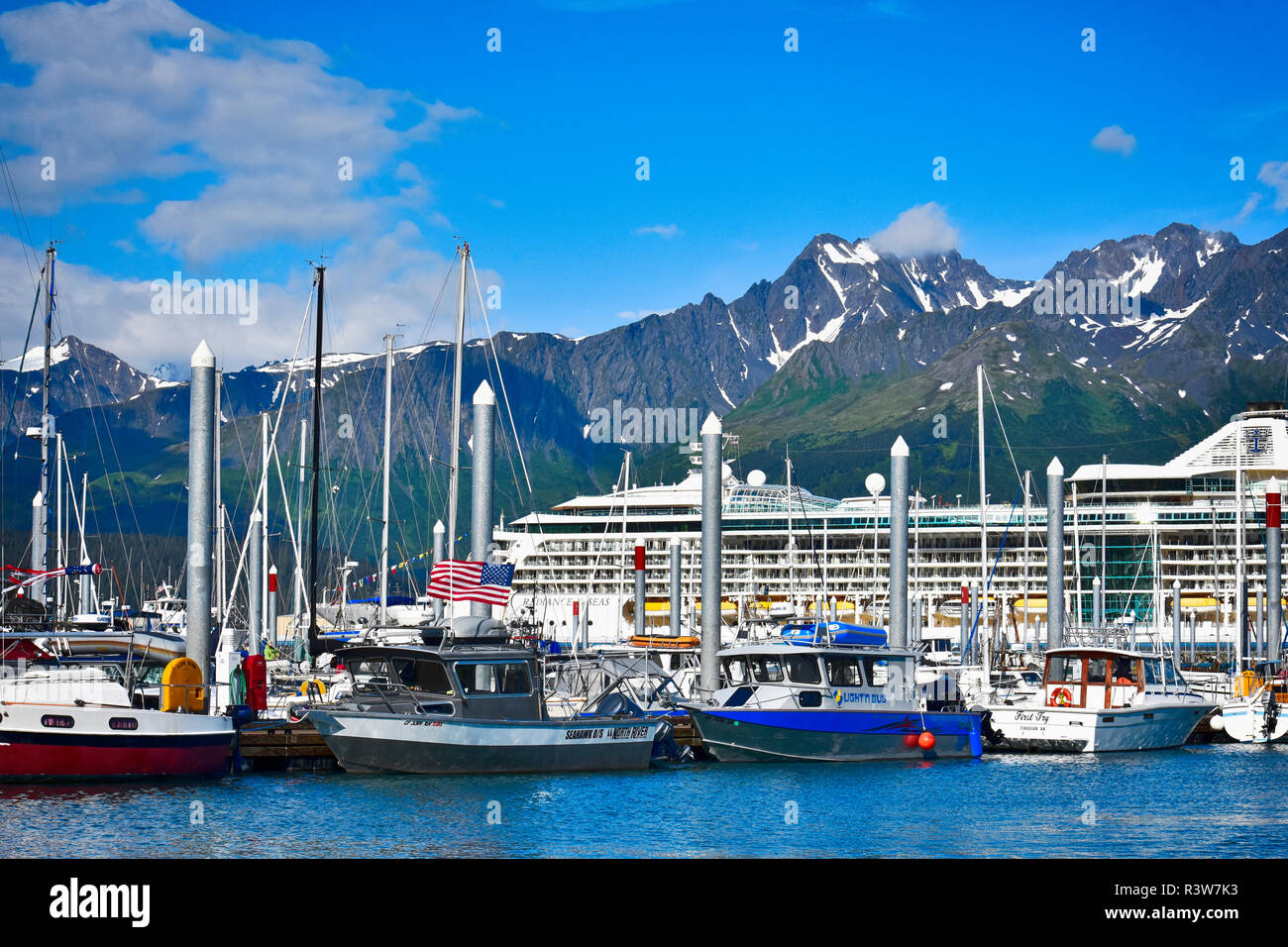 USA, Alaska, Seward, boat harbor Stock Photo - Alamy