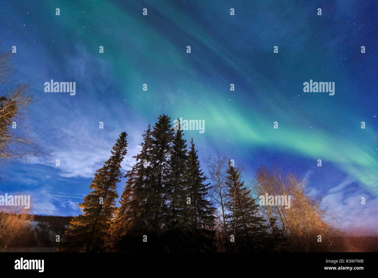 Aurora borealis, Northern Lights, near Fairbanks, Alaska Stock Photo ...