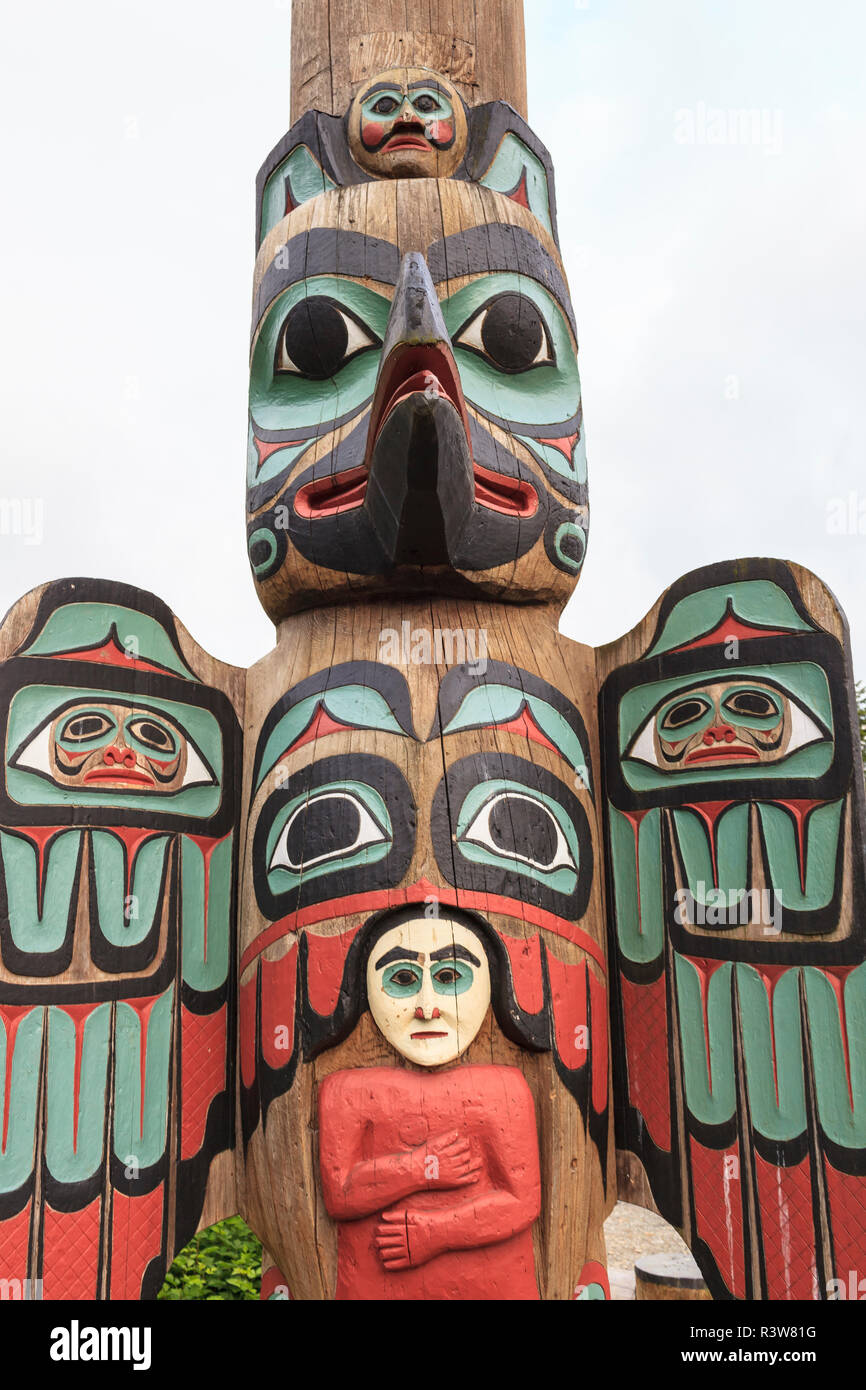Saxman Totem Park, Tlingit totem poles, Ketchikan, Alaska, Inside ...