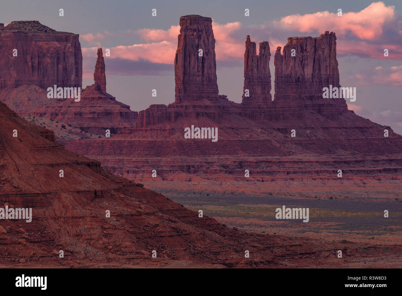 Famous buttes and formations of Monument Valley, Arizona Stock Photo ...