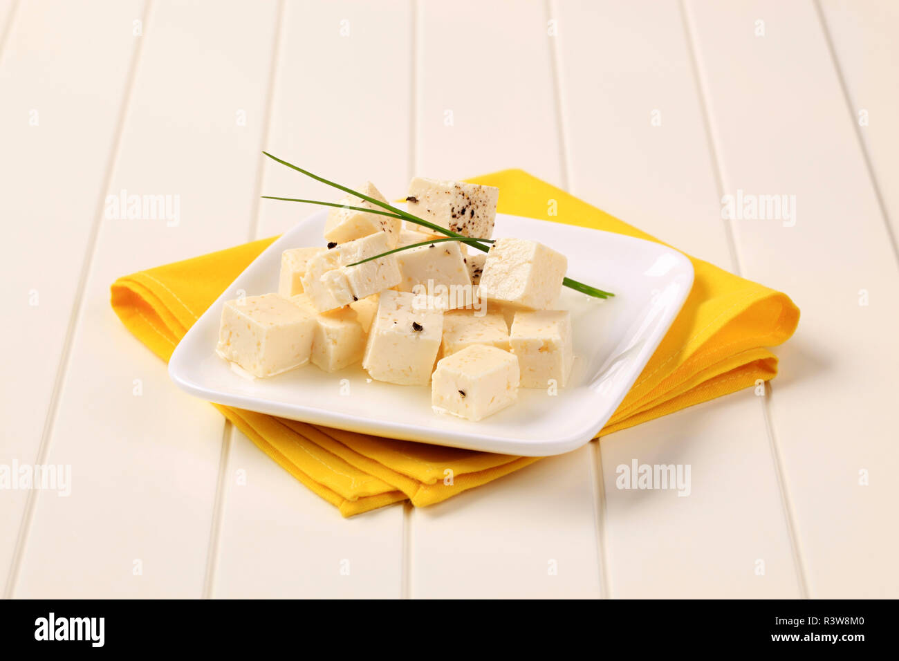 Diced feta cheese Stock Photo - Alamy