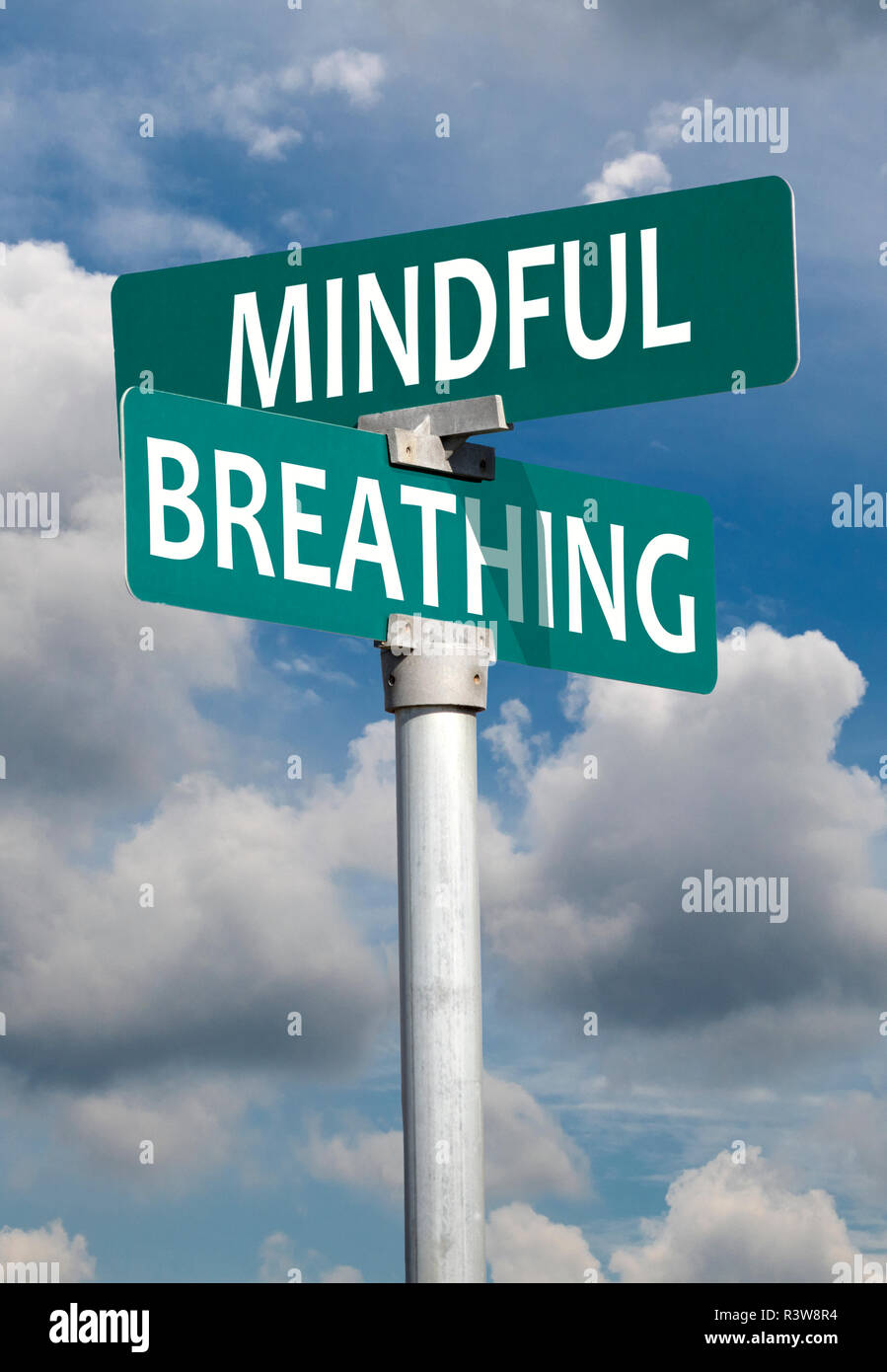 Mindful breathing sign Stock Photo - Alamy