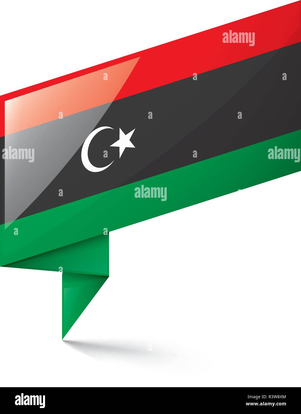 Libya flag, vector illustration on a white background Stock Vector ...