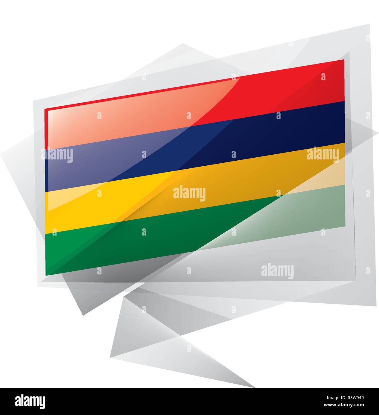 Mauritius flag, vector illustration on a white background Stock Vector ...