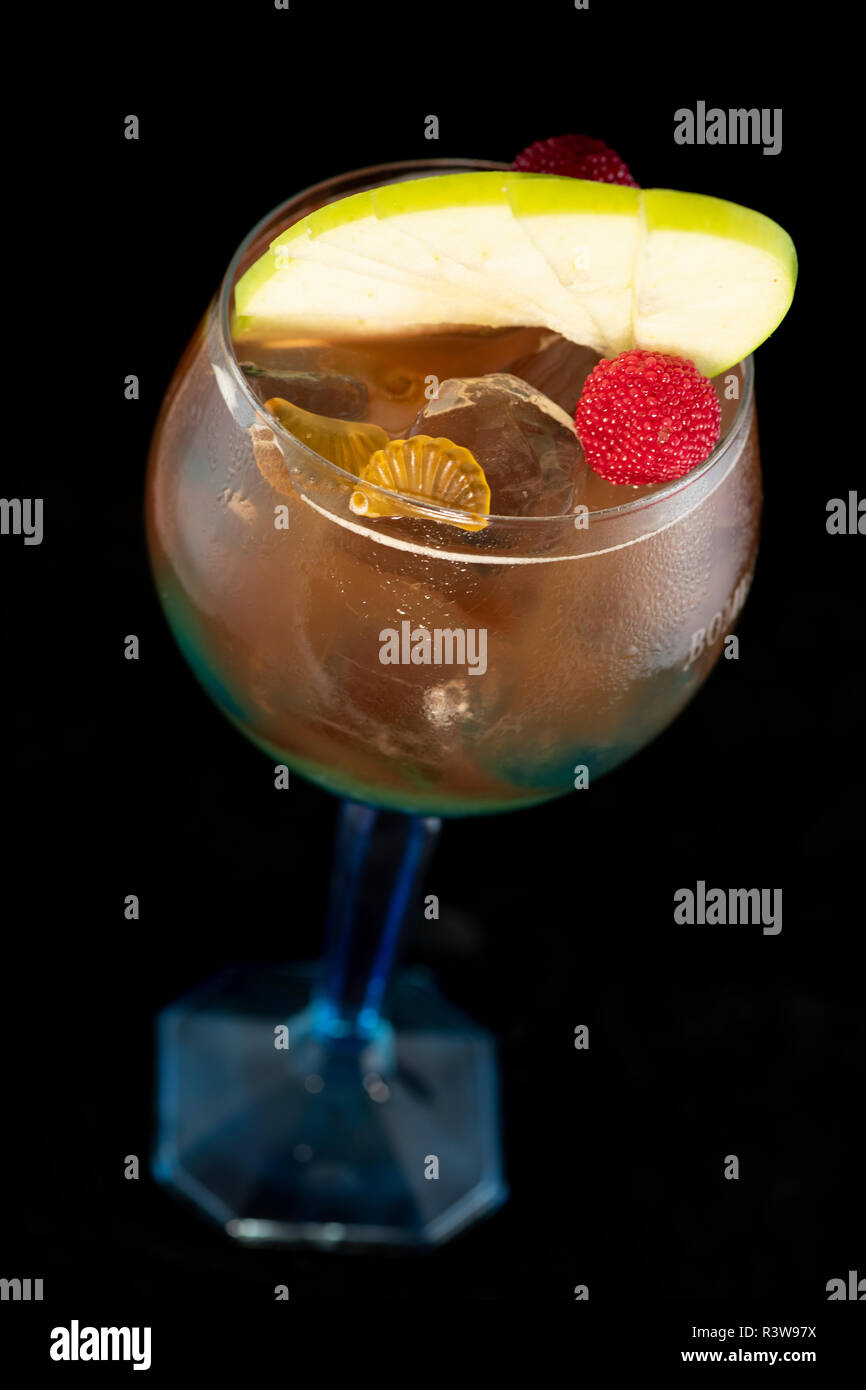 Special Iced Tea Cocktail with coke, light rum, blue curacao and sweet ...