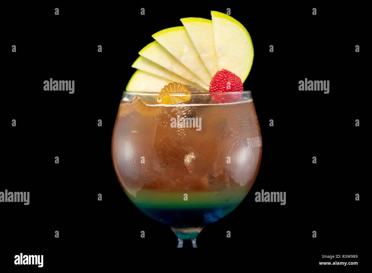 Special Iced Tea Cocktail with coke, light rum, blue curacao and sweet ...