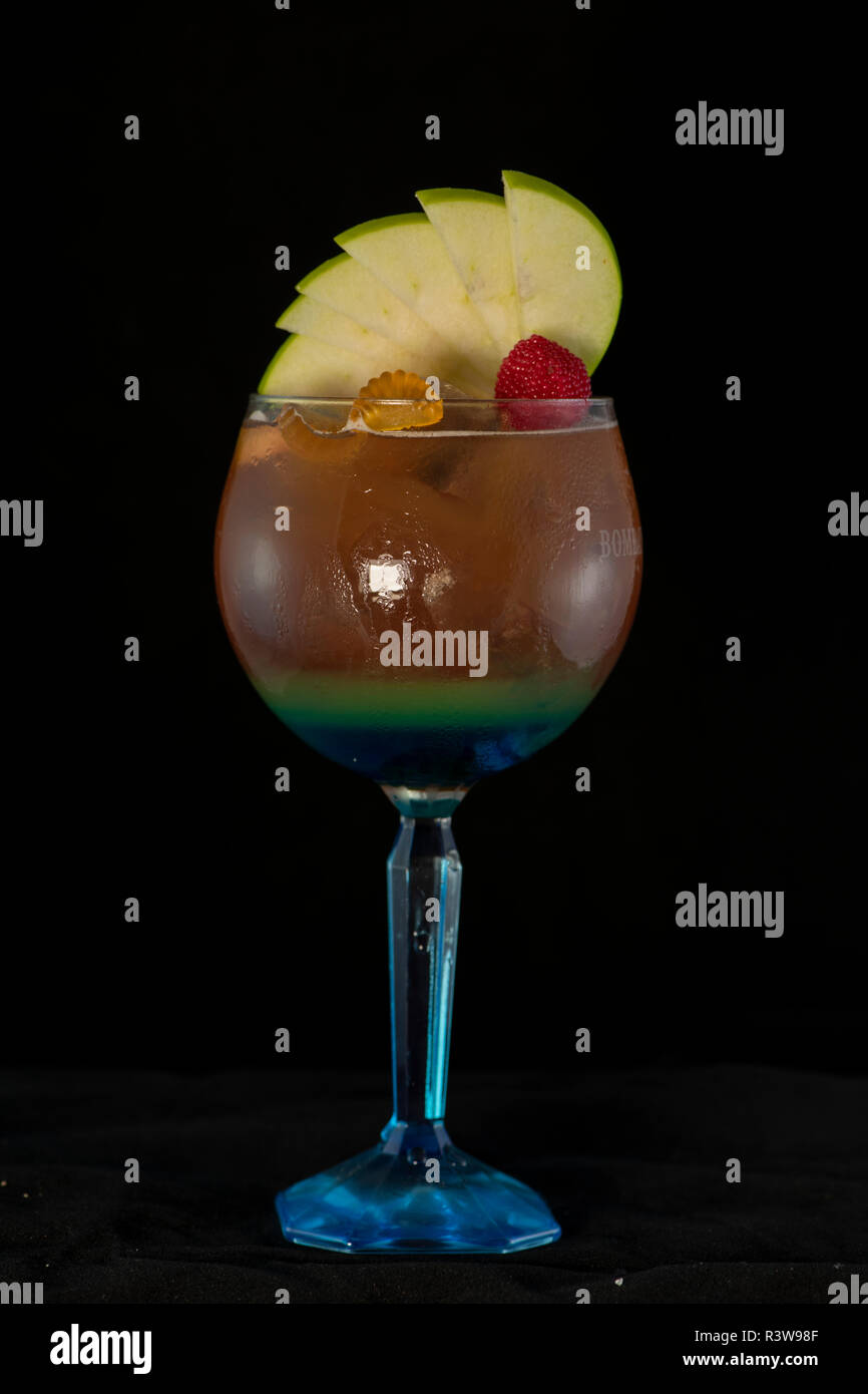 Special Iced Tea Cocktail with coke, light rum, blue curacao and sweet ...