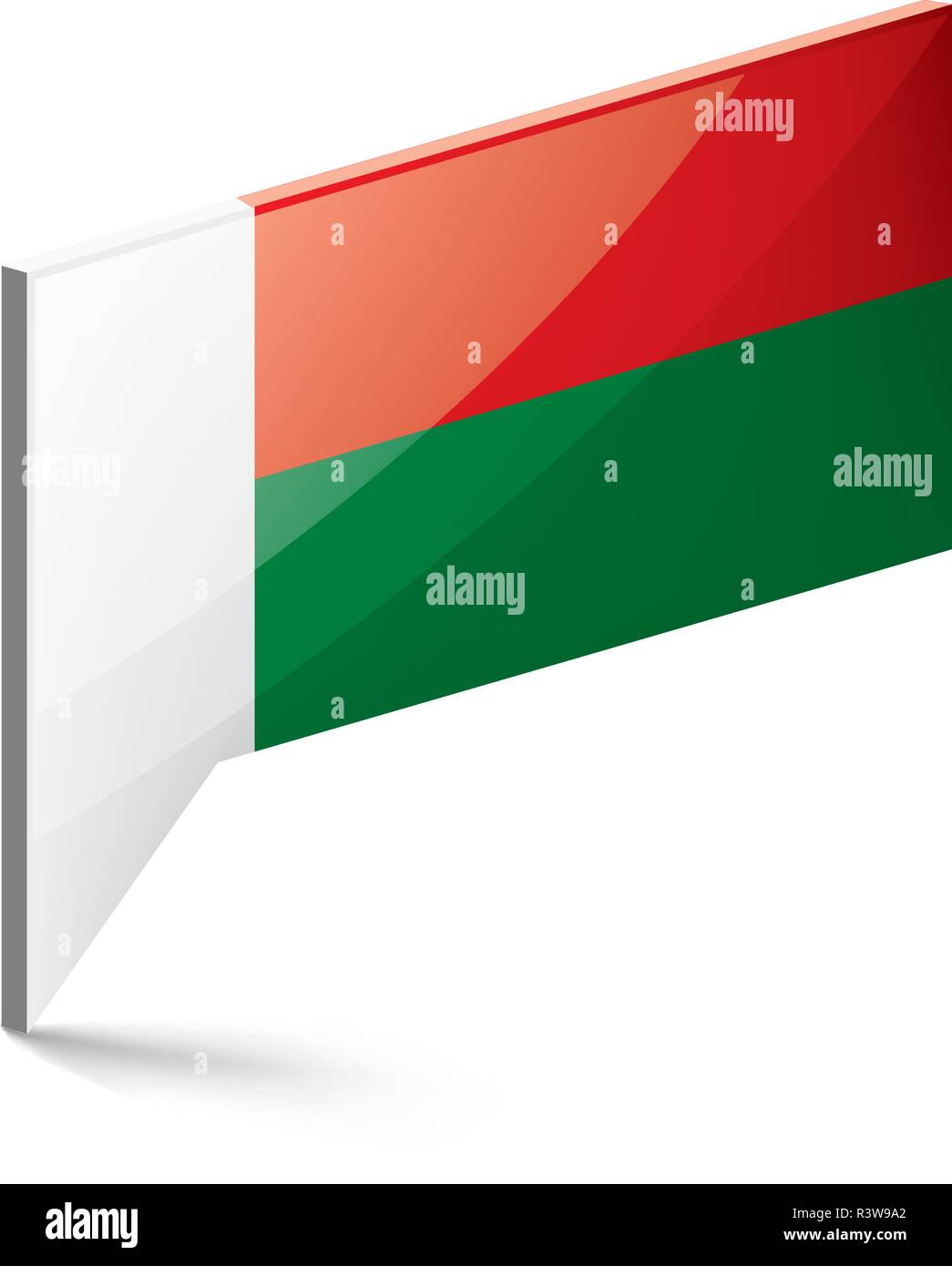 Madagascar flag, vector illustration on a white background Stock Vector ...