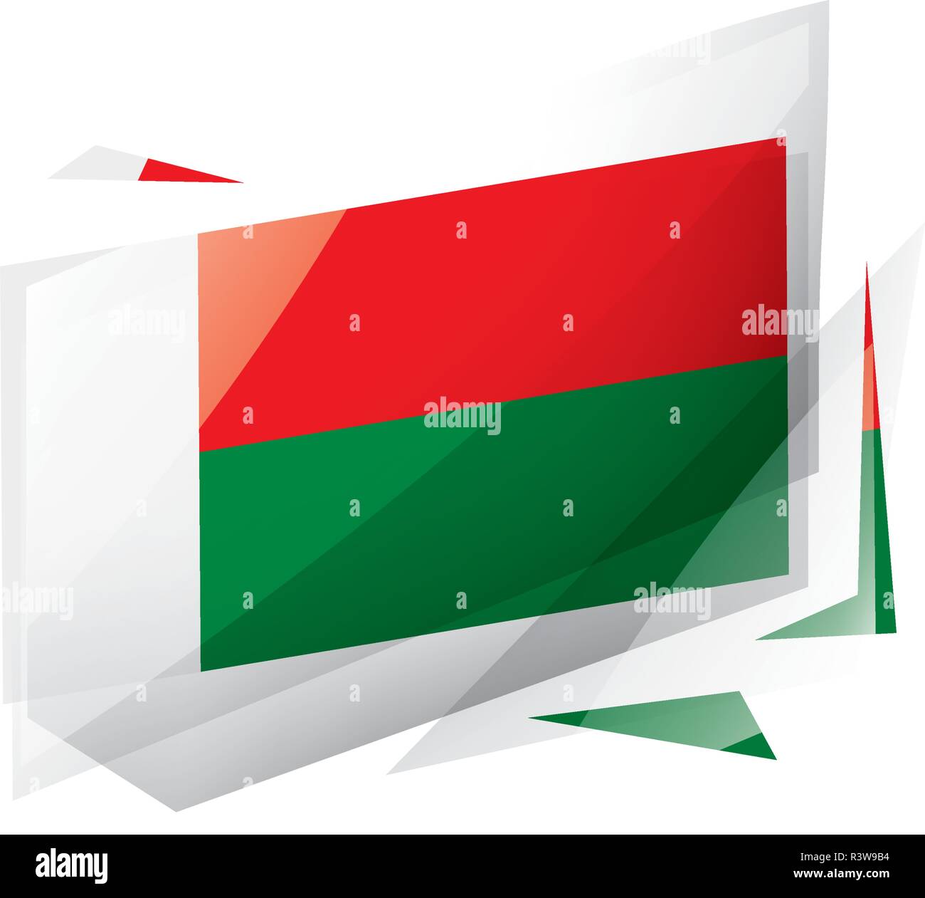 Madagascar flag, vector illustration on a white background Stock Vector ...