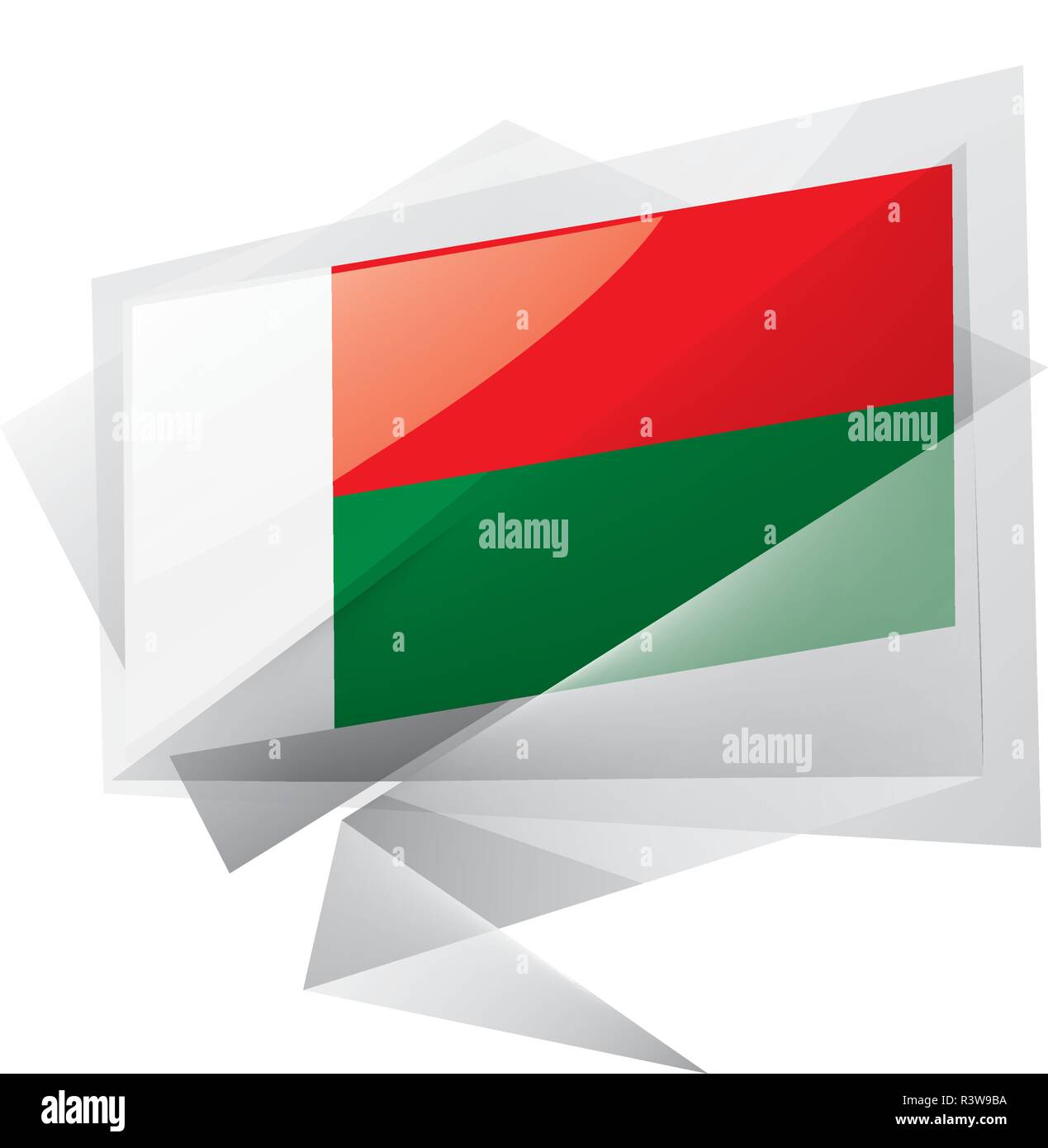 Madagascar flag, vector illustration on a white background Stock Vector ...