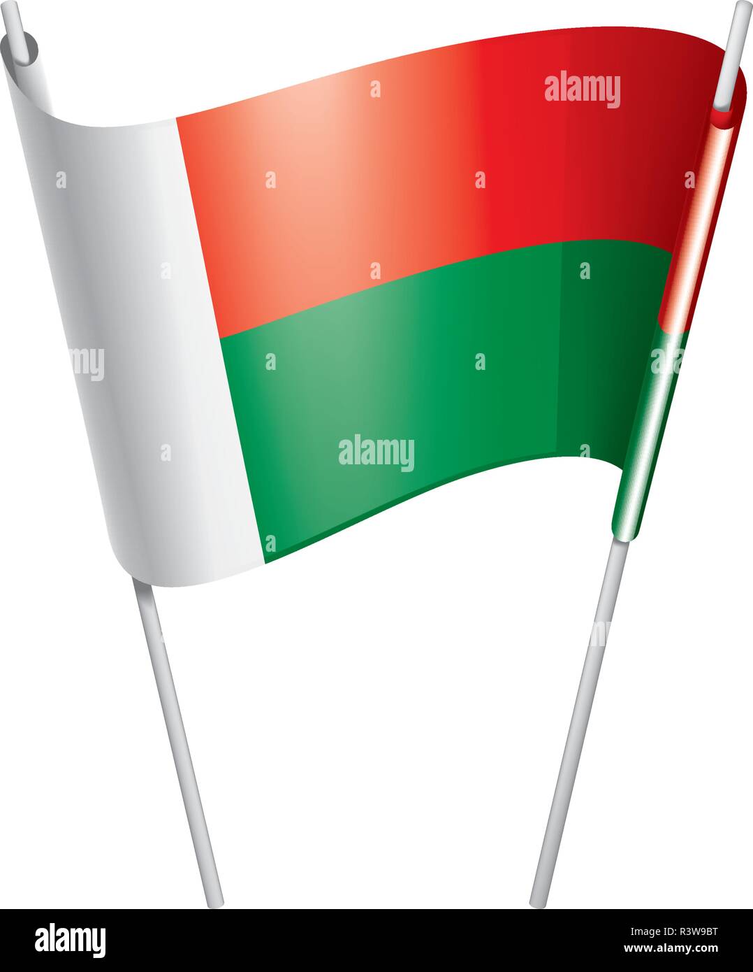 Madagascar flag, vector illustration on a white background Stock Vector ...