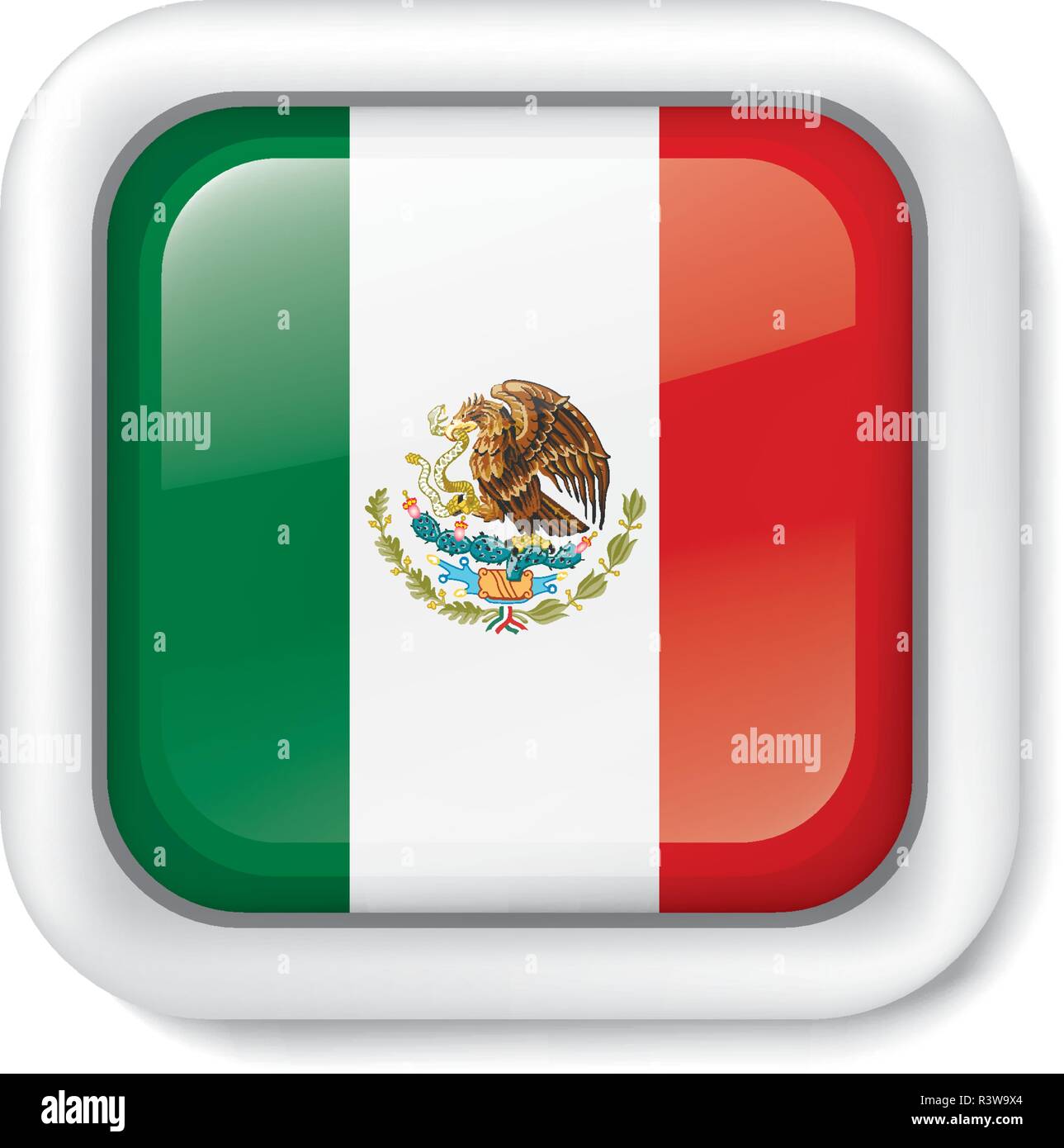 Mexican flag, vector illustration on a white background Stock Vector ...
