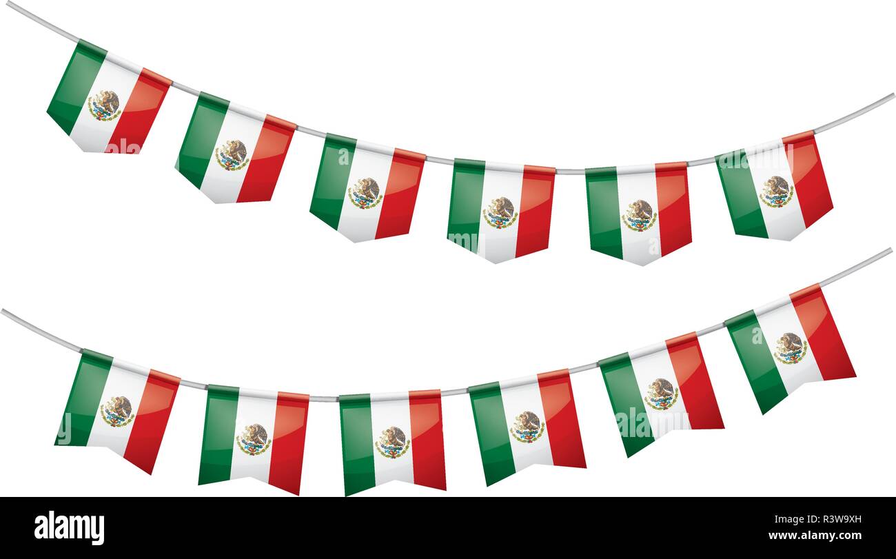 Mexican flag, vector illustration on a white background Stock Vector ...