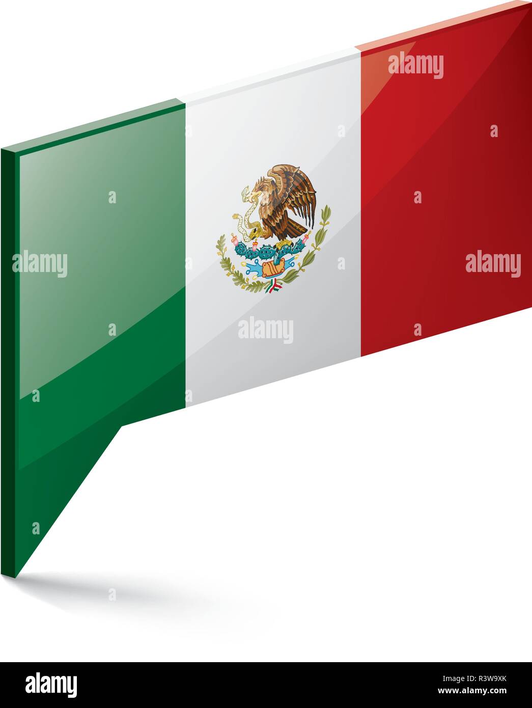 Mexican flag, vector illustration on a white background Stock Vector ...