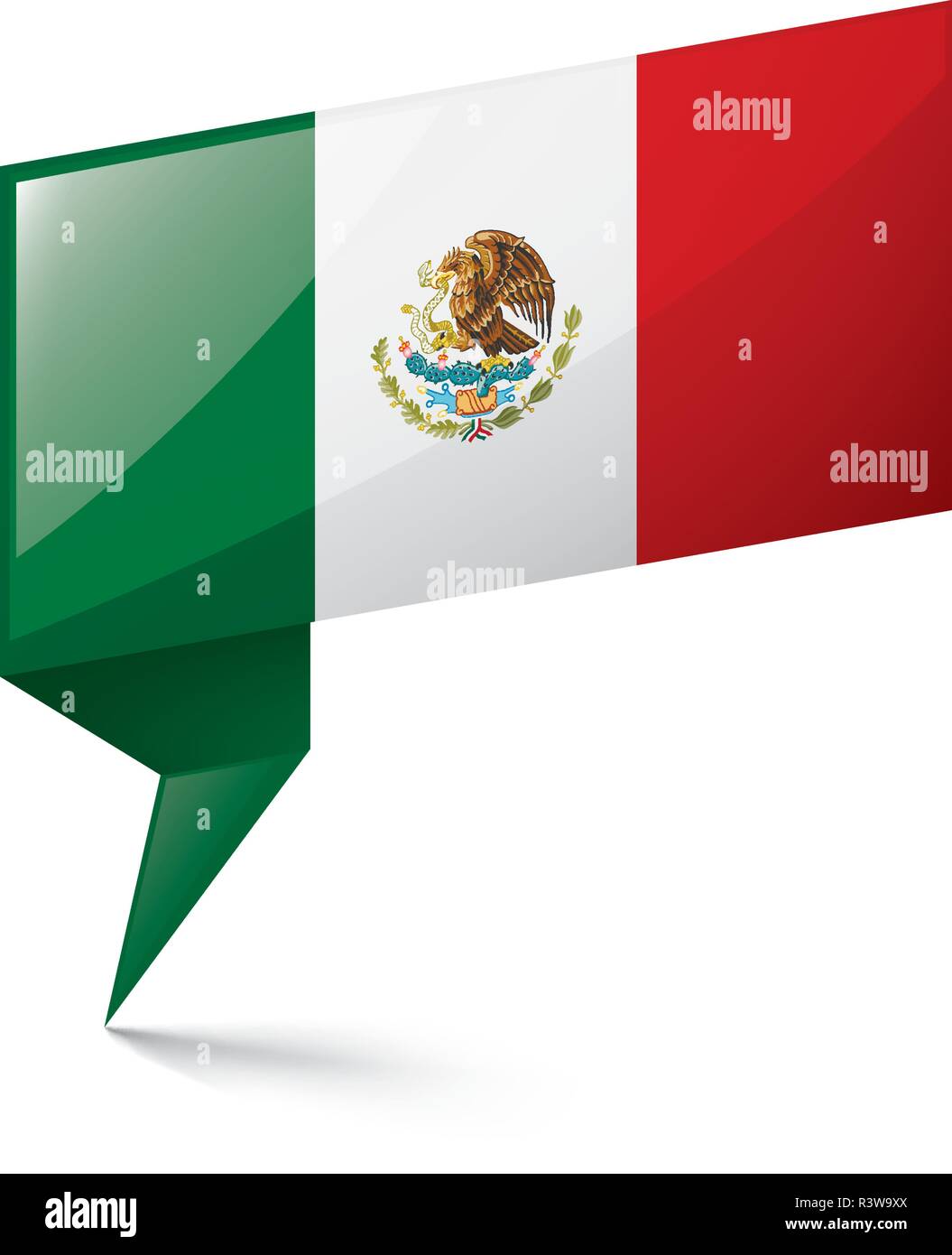 Mexican flag, vector illustration on a white background Stock Vector ...