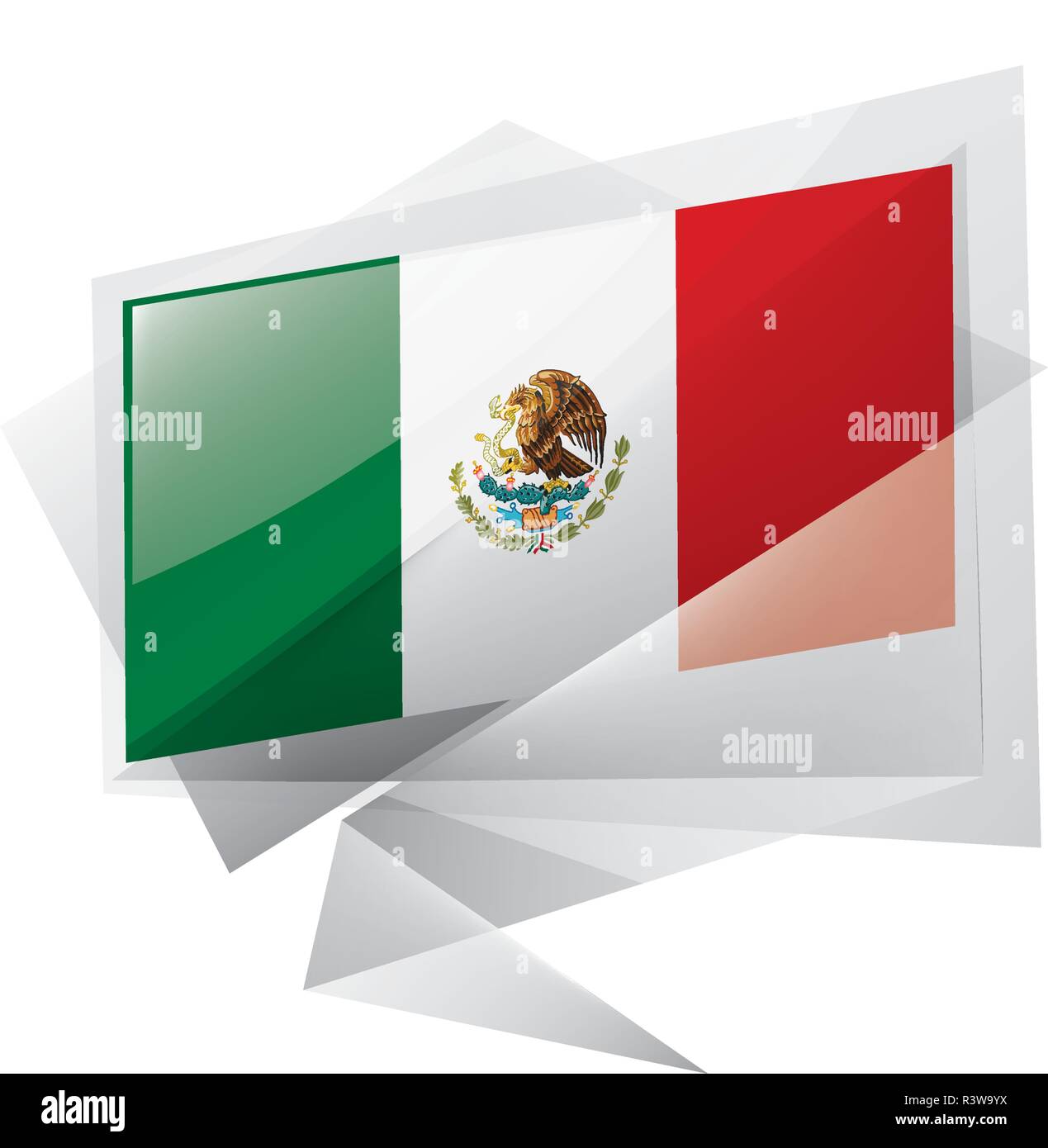 Mexican flag, vector illustration on a white background Stock Vector ...