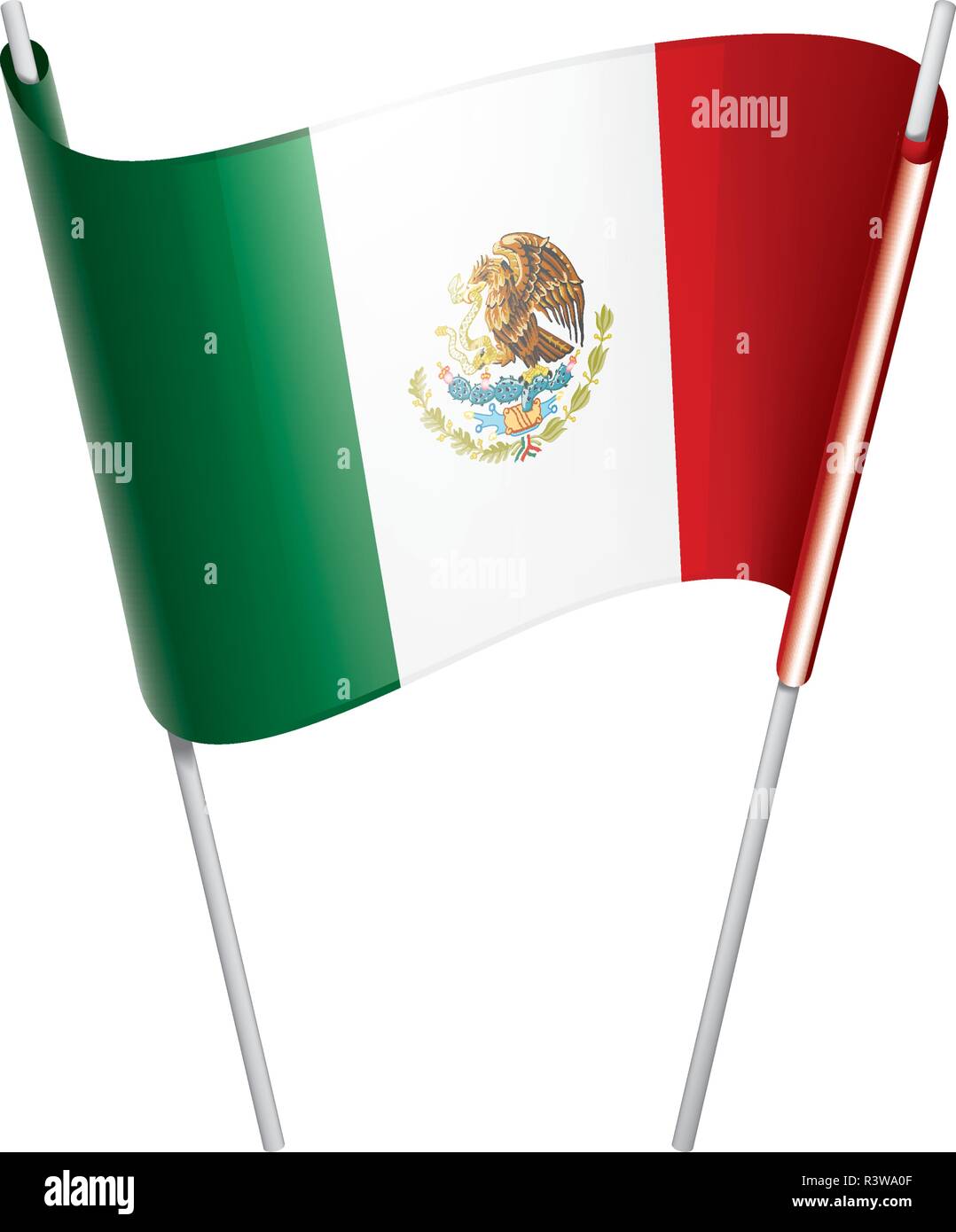 Mexican flag, vector illustration on a white background Stock Vector ...
