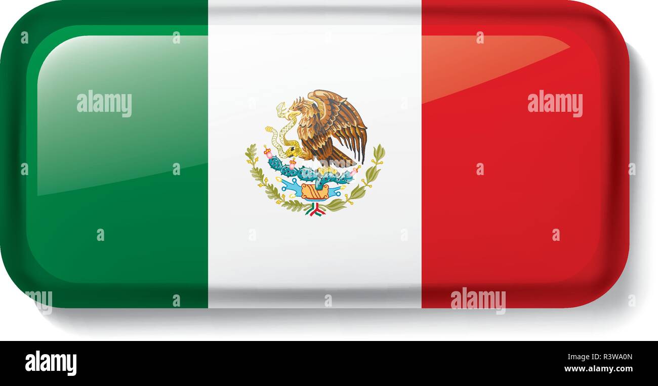 Mexican flag, vector illustration on a white background Stock Vector ...
