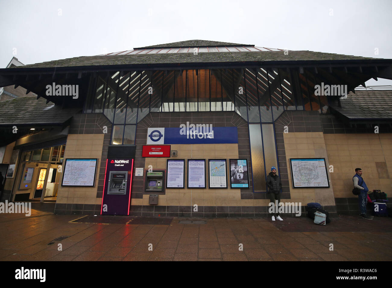 The scene outside Ilford Station in east London after a police officer ...