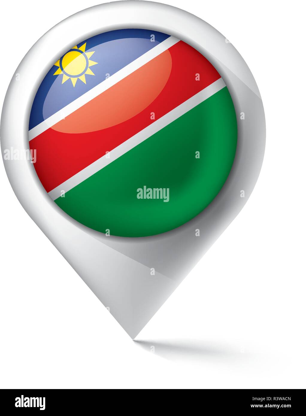 Namibia flag, vector illustration on a white background Stock Vector ...