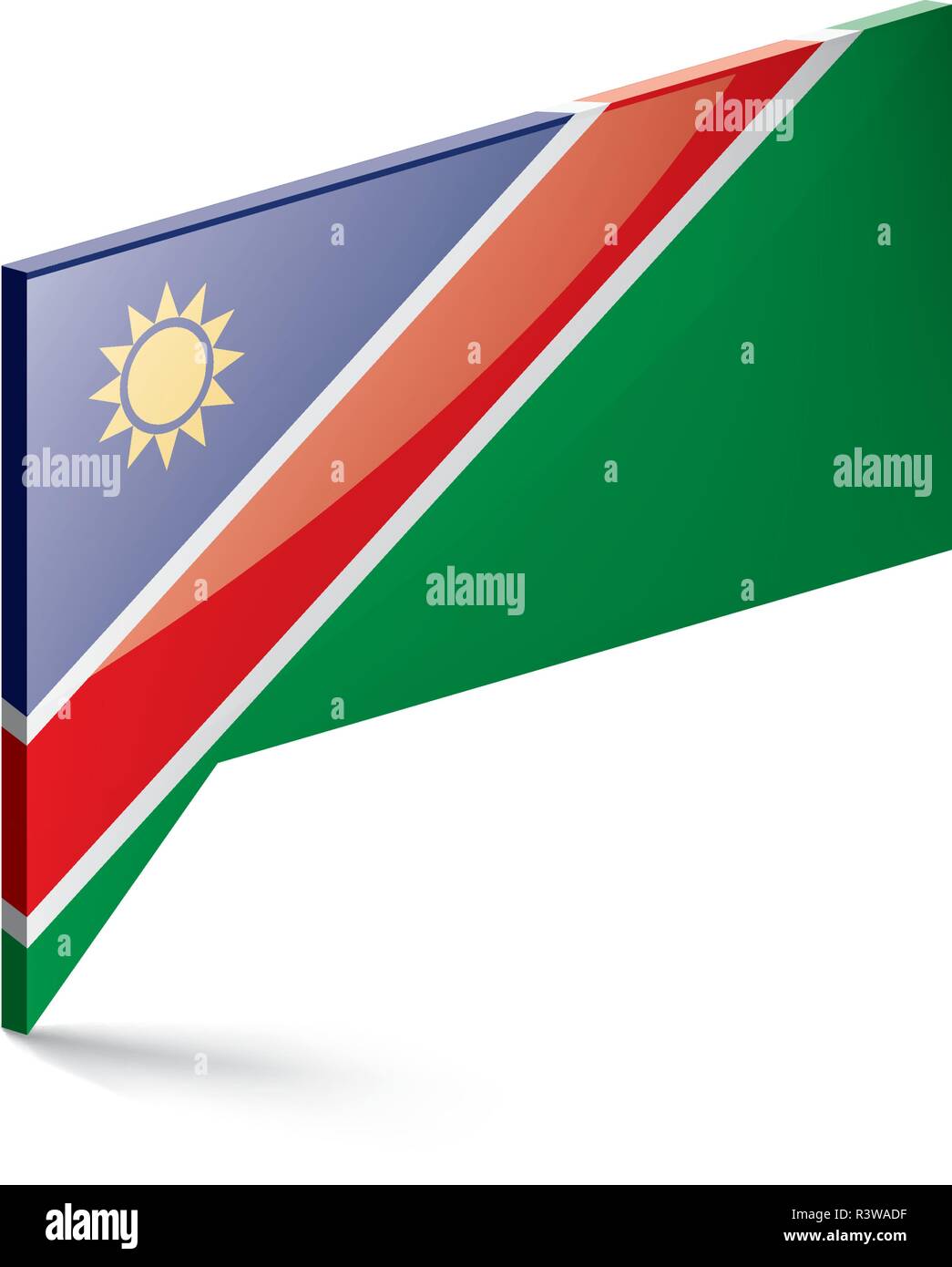 Namibia flag, vector illustration on a white background Stock Vector ...