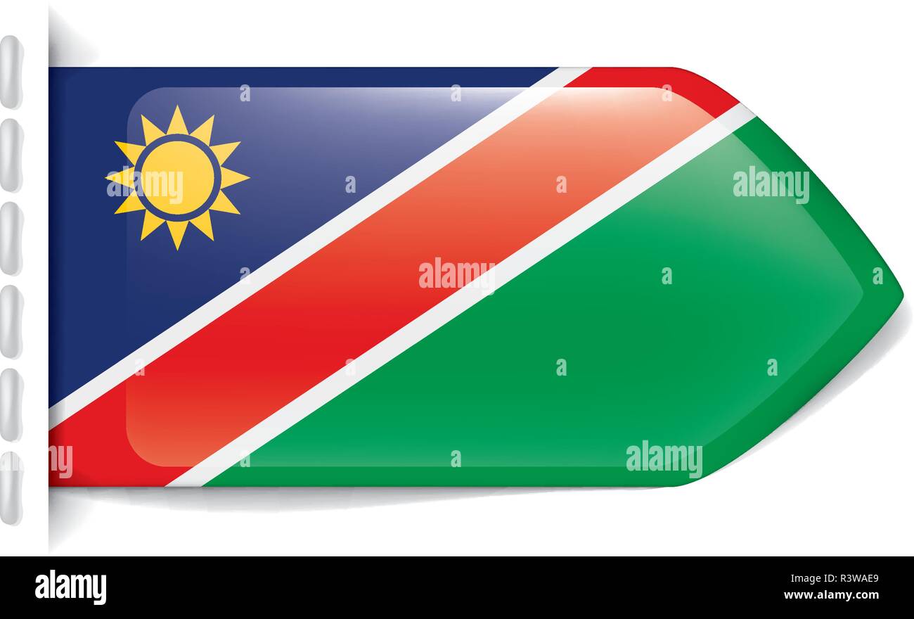 Namibia flag, vector illustration on a white background Stock Vector ...