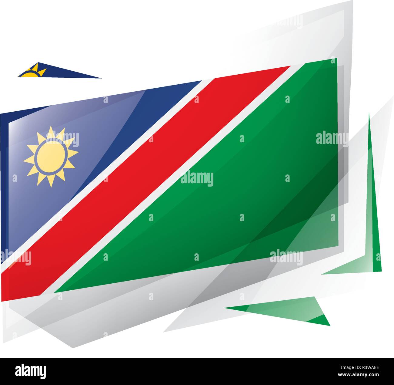 Namibia flag, vector illustration on a white background Stock Vector ...