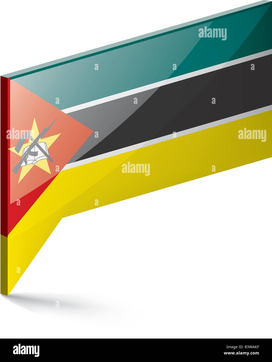 Mozambique flag, vector illustration on a white background Stock Vector ...