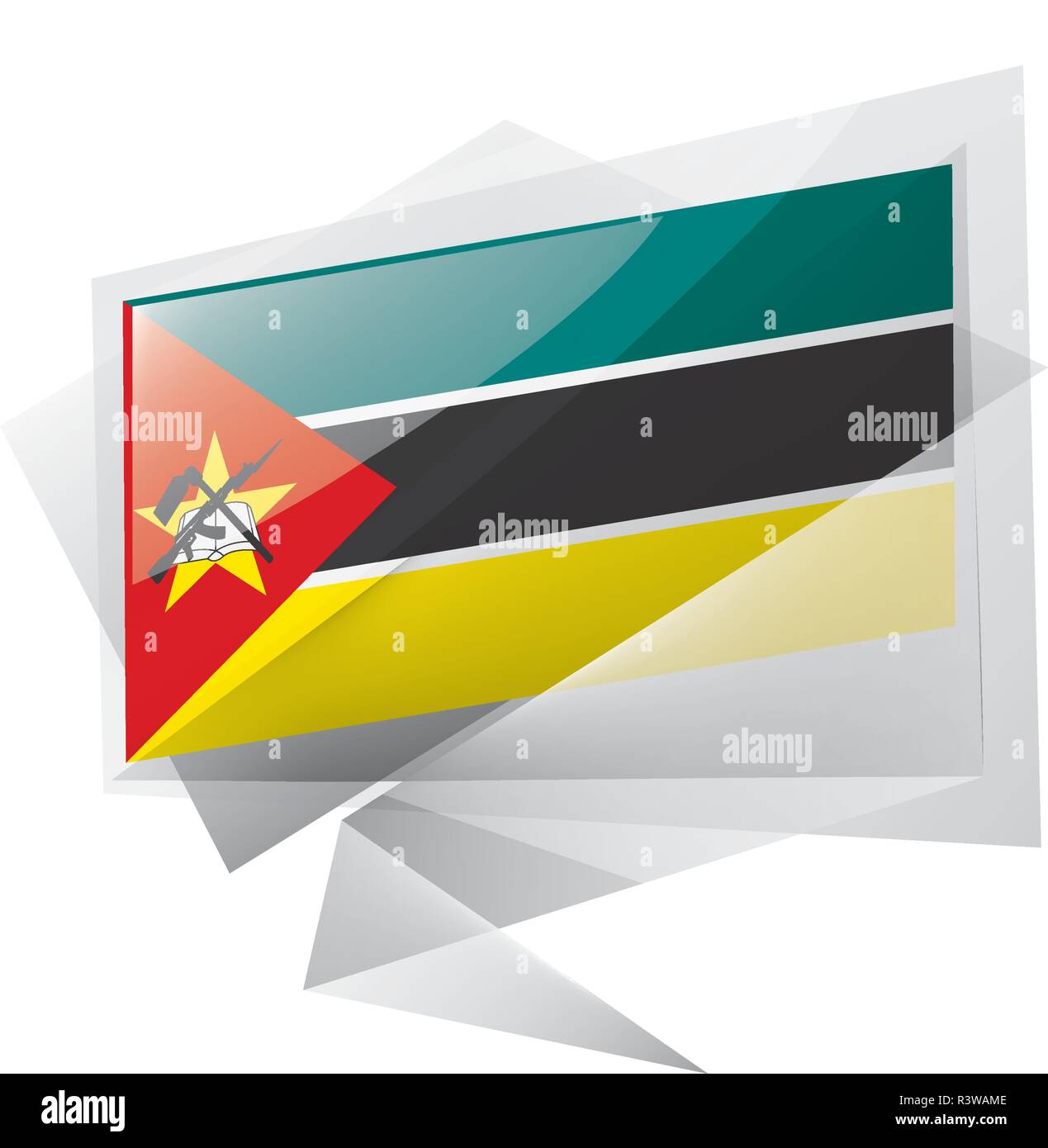 Mozambique flag, vector illustration on a white background Stock Vector ...
