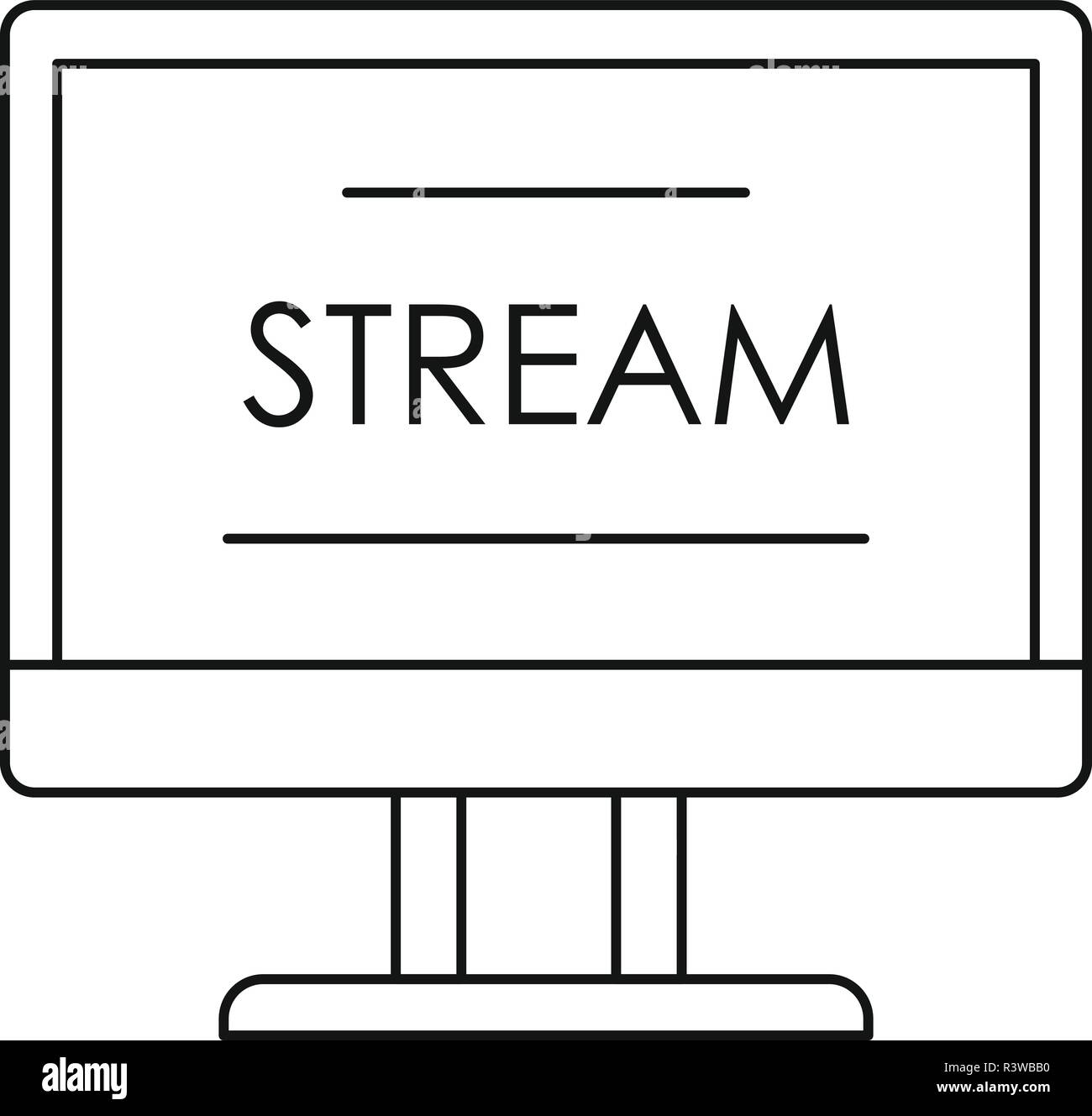 Live video stream icon. Outline live video stream vector icon for web ...
