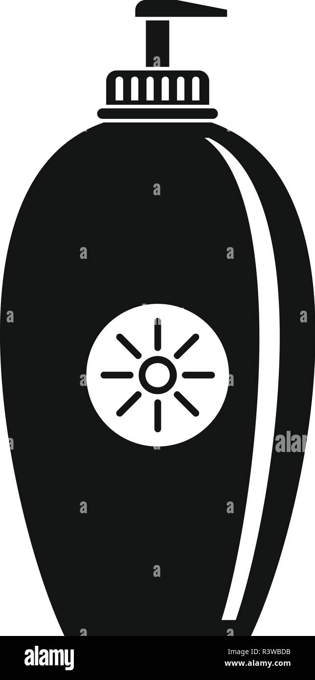 Sun lotion dispenser icon. Simple illustration of sun lotion dispenser ...