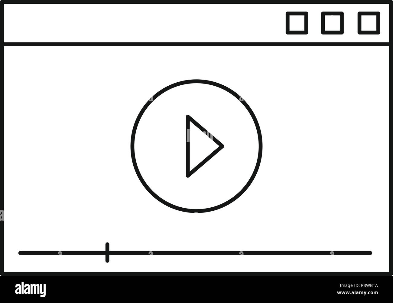 Video play icon. Outline video play vector icon for web design isolated ...