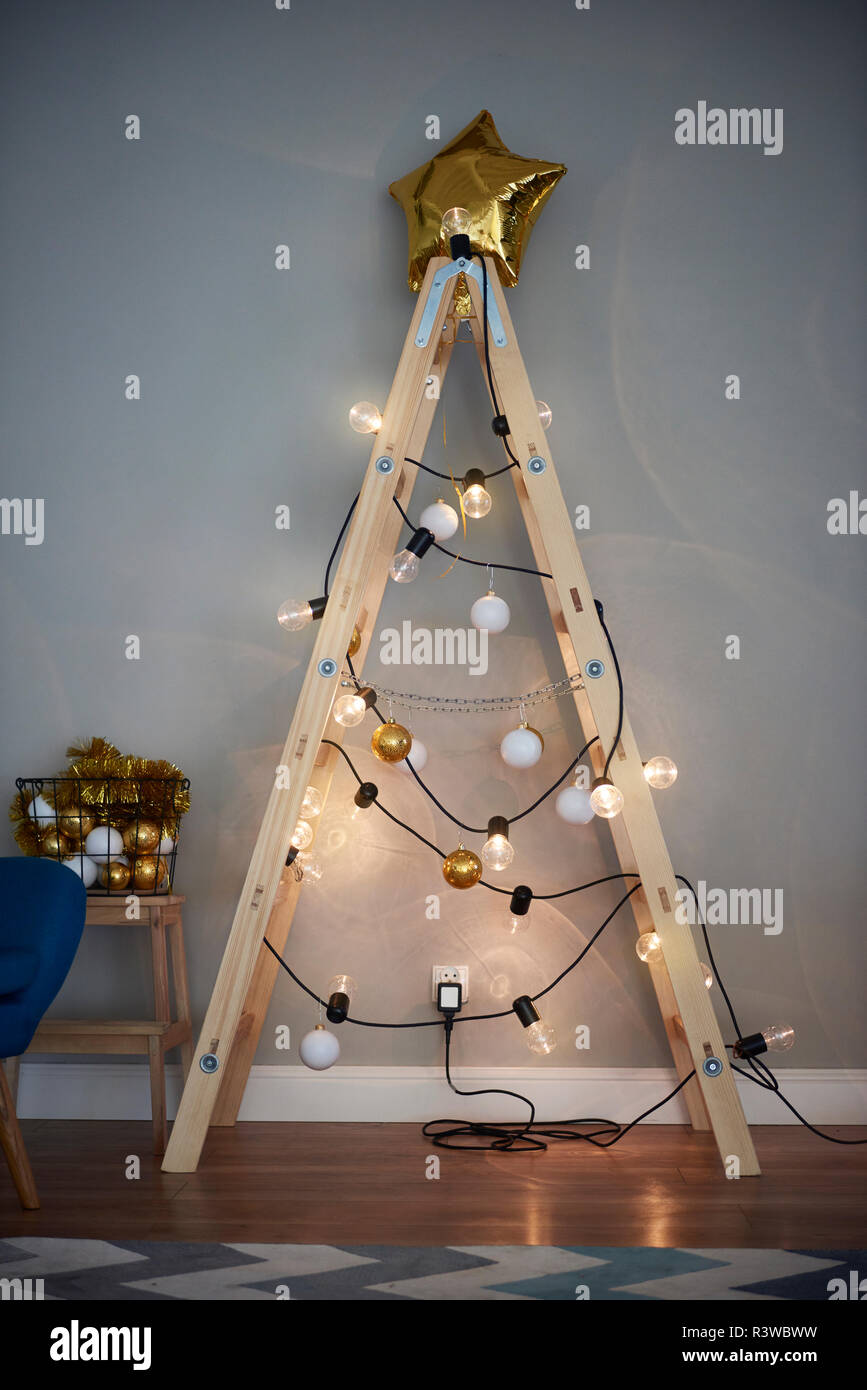Christmas tree ladder hi-res stock photography and images - Alamy