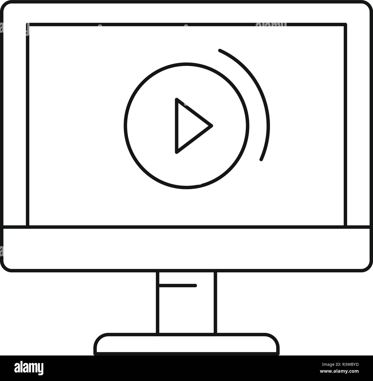 Video online icon. Outline video online vector icon for web design ...