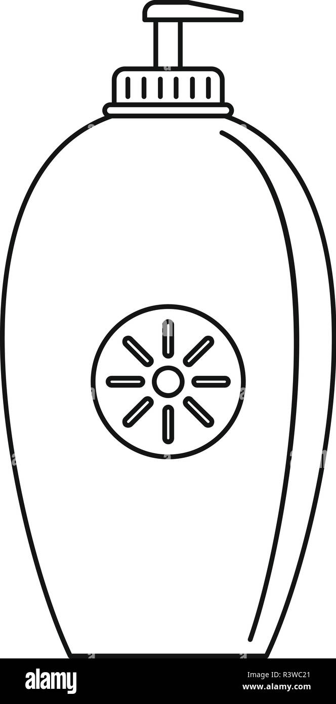 Sun lotion dispenser icon. Outline illustration of sun lotion dispenser ...