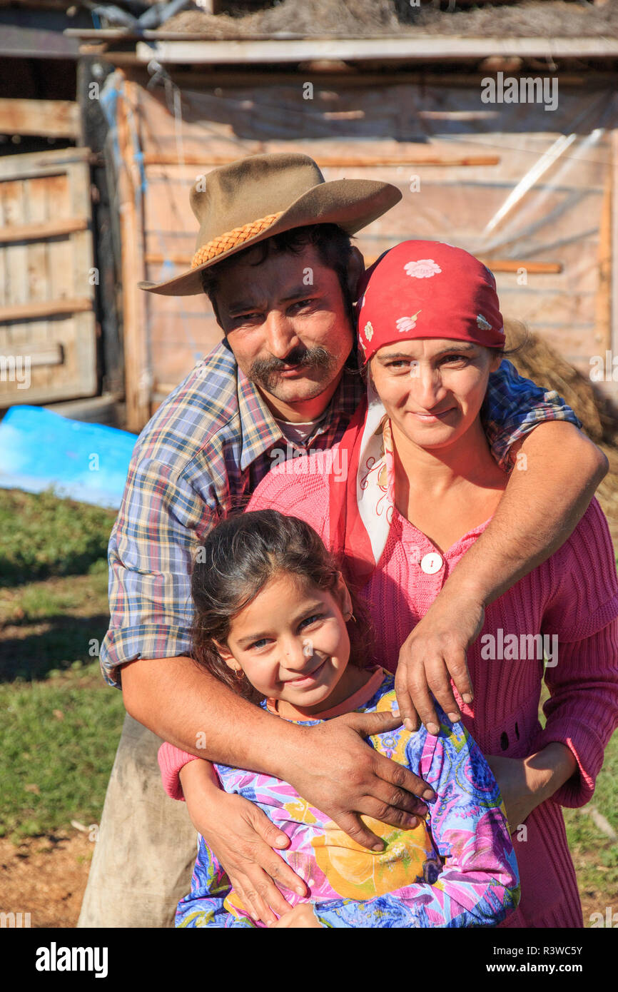 Romania, Transylvania, Carpathian Mountains, Viscri, local gypsy ROM ...