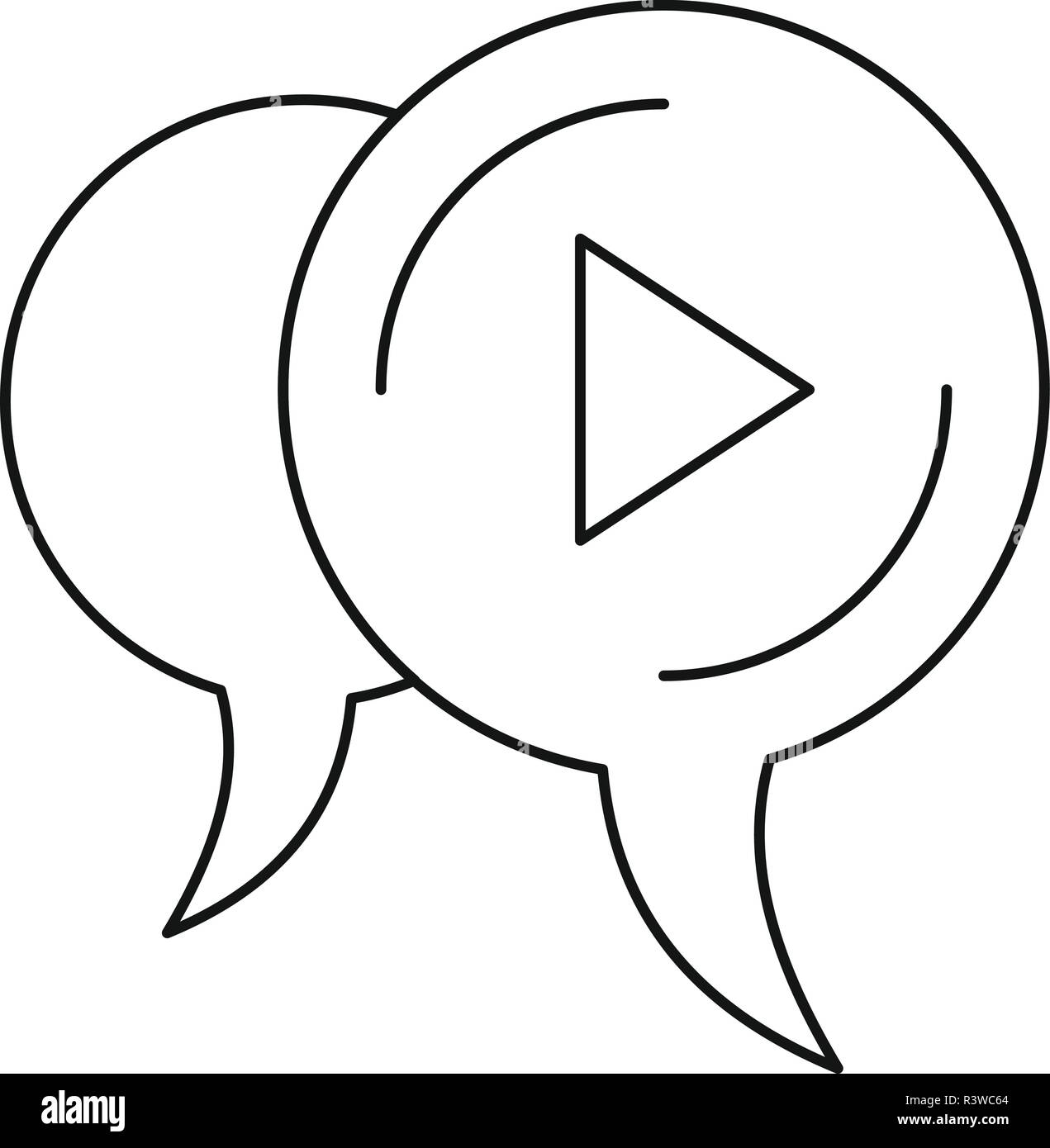 Audio chat bubble icon. Outline audio chat bubble vector icon for web ...