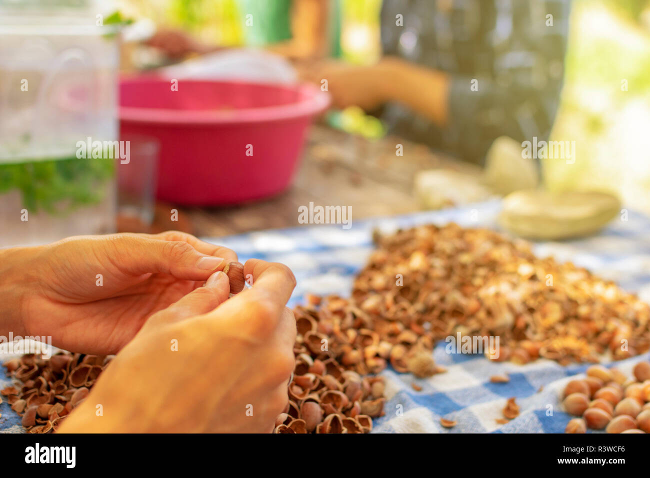 Nut cracking process hi-res stock photography and images - Alamy