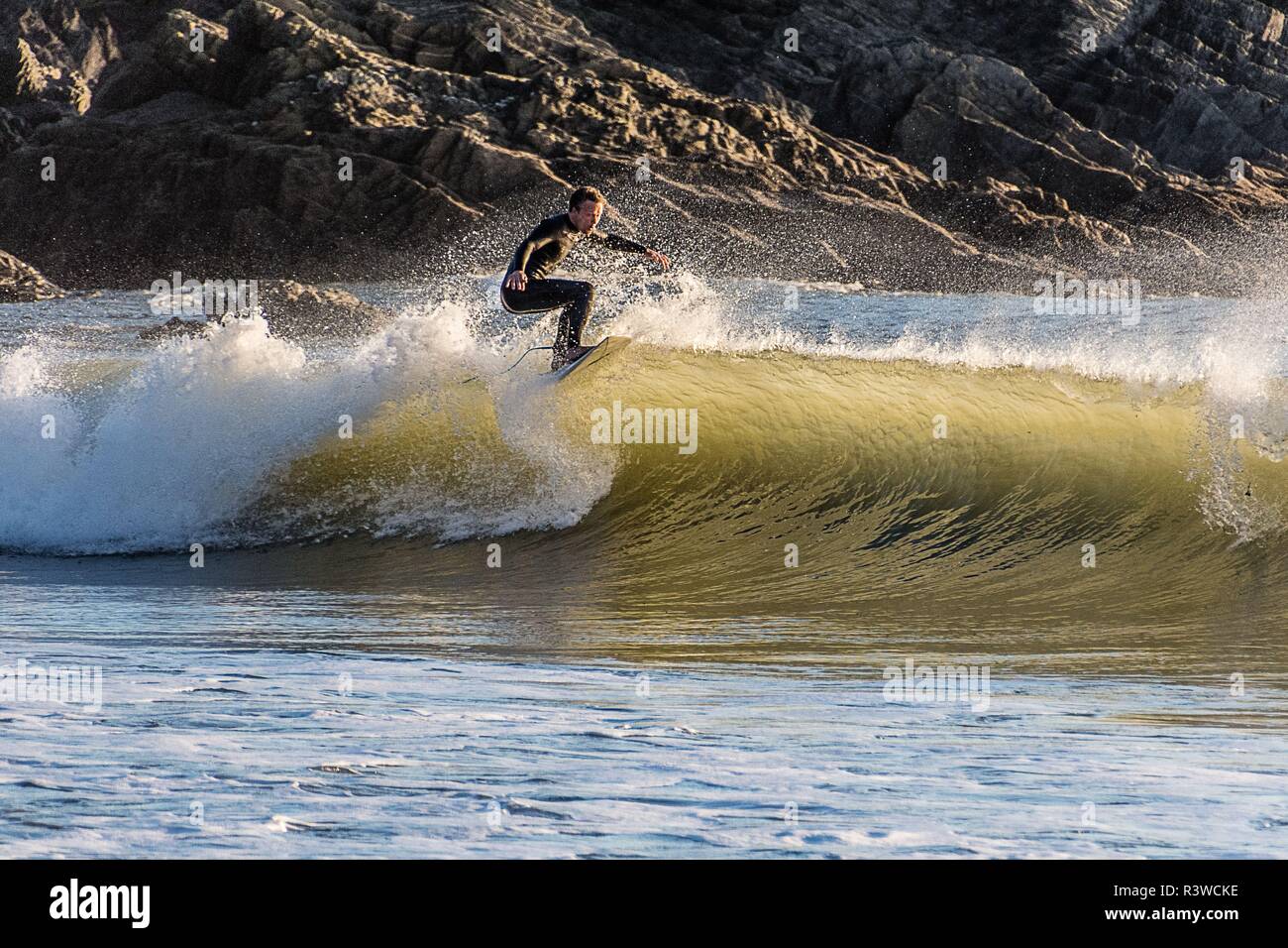 Challaborough Waves, Devon, UK Stock Photo - Alamy
