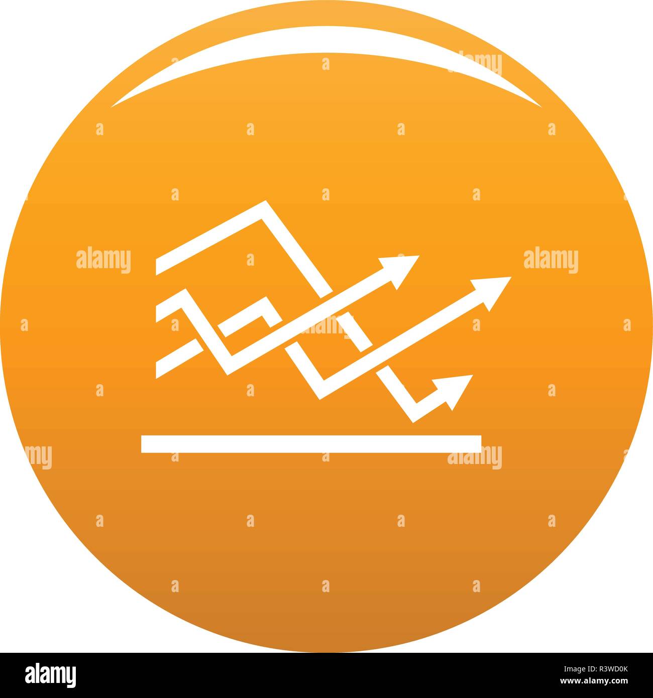 Line chart icon. Simple illustration of line chart vector icon for any ...